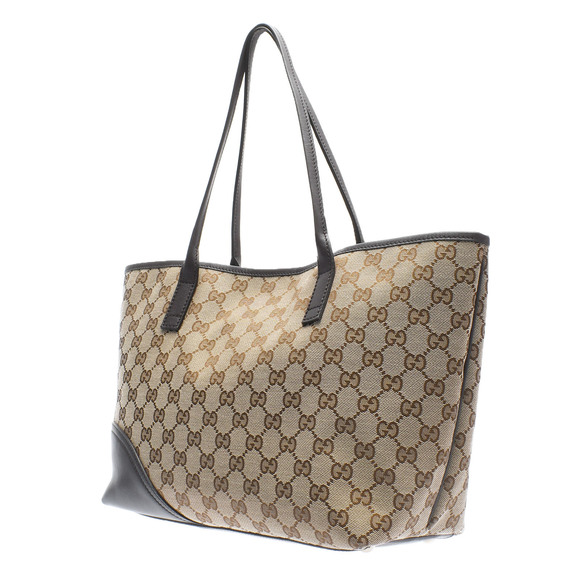 Gucci | Bags | Gucci Tan Canvas Brown Handbag Gg | Poshmark